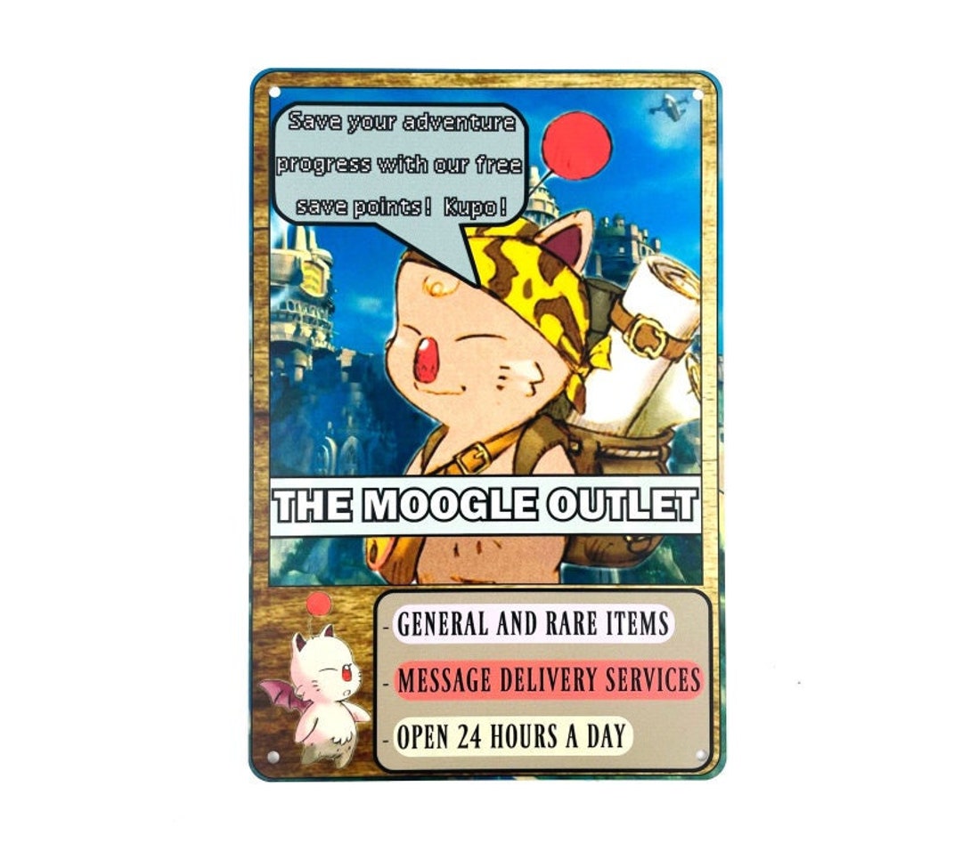 Moogle Shop Sign Final Fantasy FF7 Gamer Sign Custom Metal Sign Gamer ...