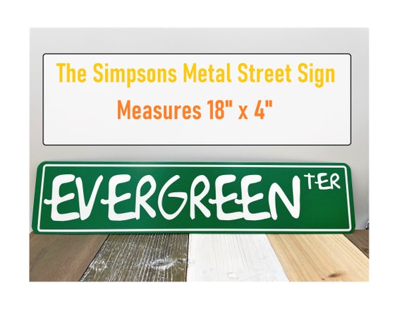 The Simpsons Street Sign the Simpsons Decor Evergreen | Etsy
