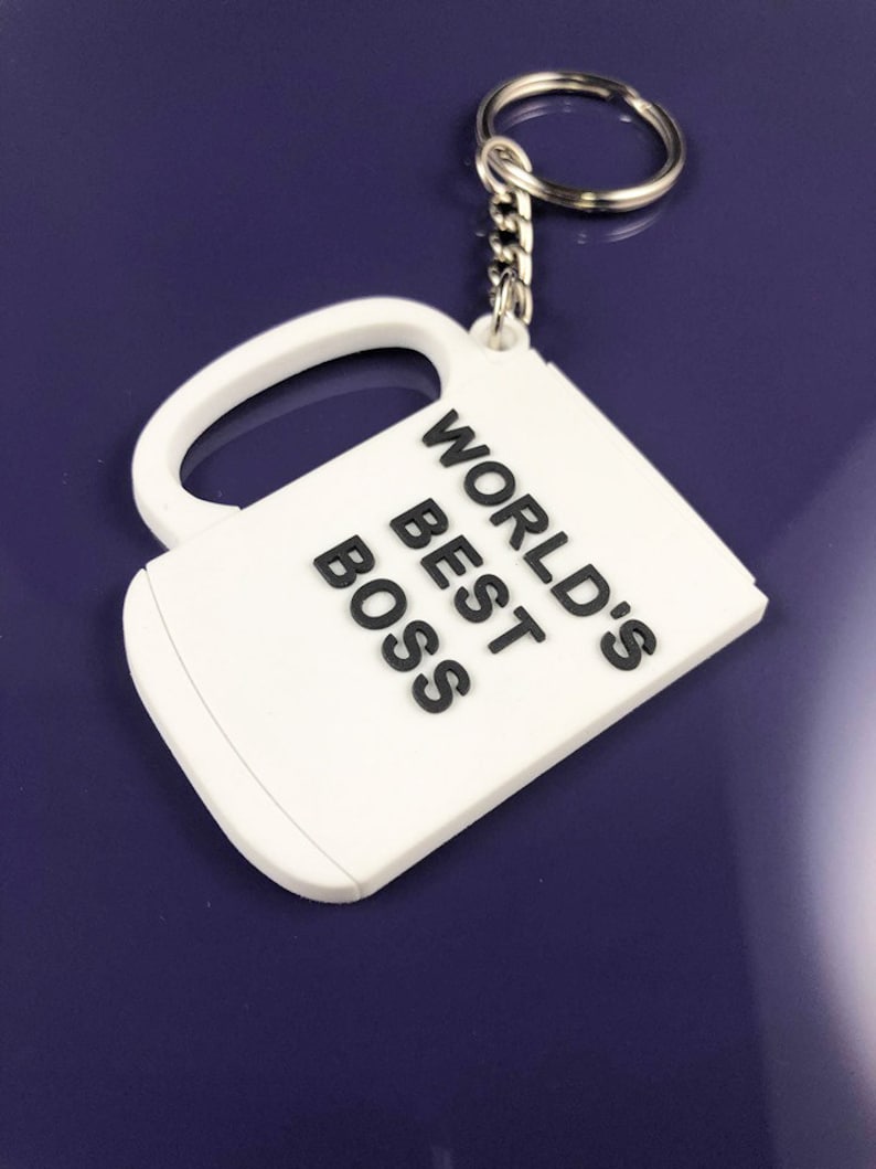 The Office Key Chain World's Best Boss Mug Keychain - Etsy