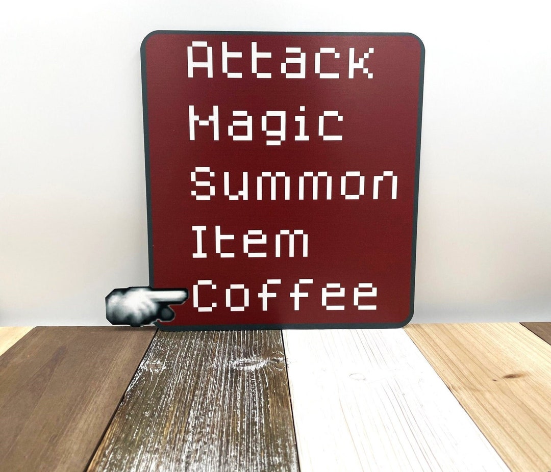 Final Fantasy Menu Wall Decor - Coffee Sign - Final Fantasy Battle Menu ...