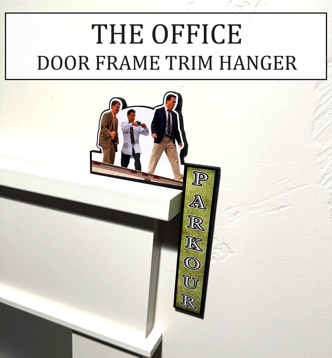 The Office Parkour Door Sitter: Michael Scott, Dwight, Andy (MDF) - Etsy