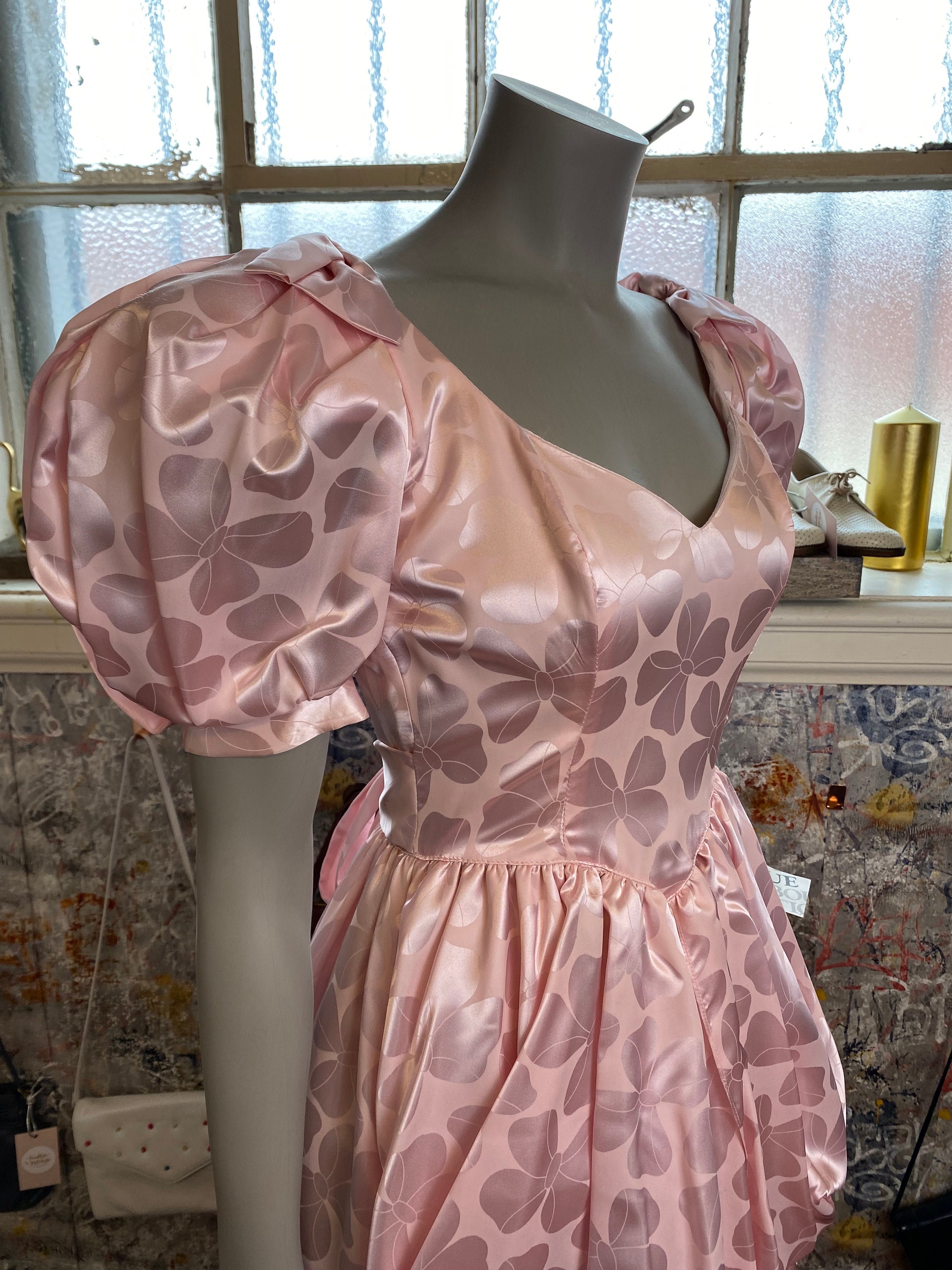 Vintage Pink Princess Dress / 80's Prom Dress / Evening Gown / Ball ...