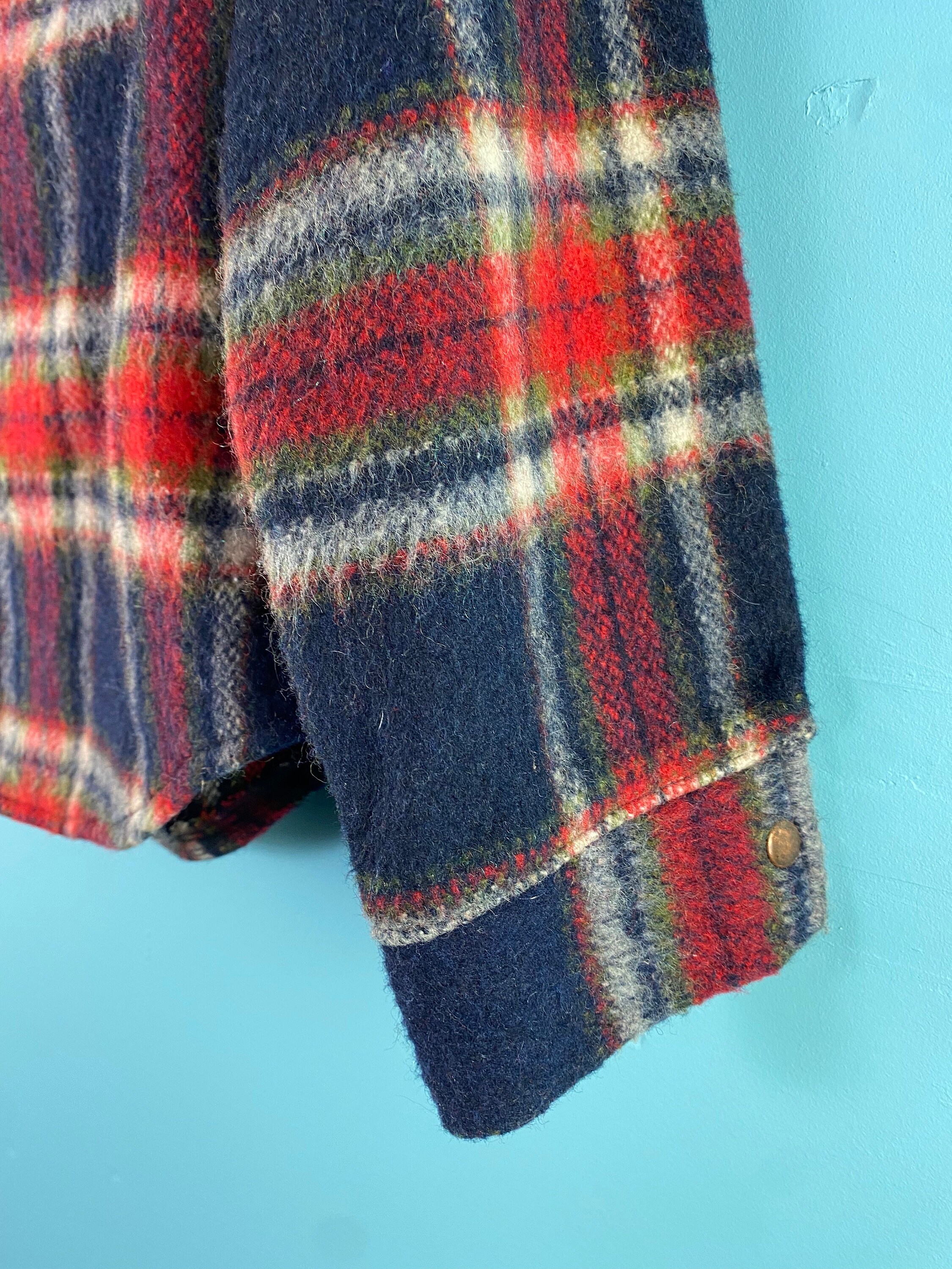 70's Plaid Lumberjack Chore Jacket / XS Womens Vintage Plaid Coat ...