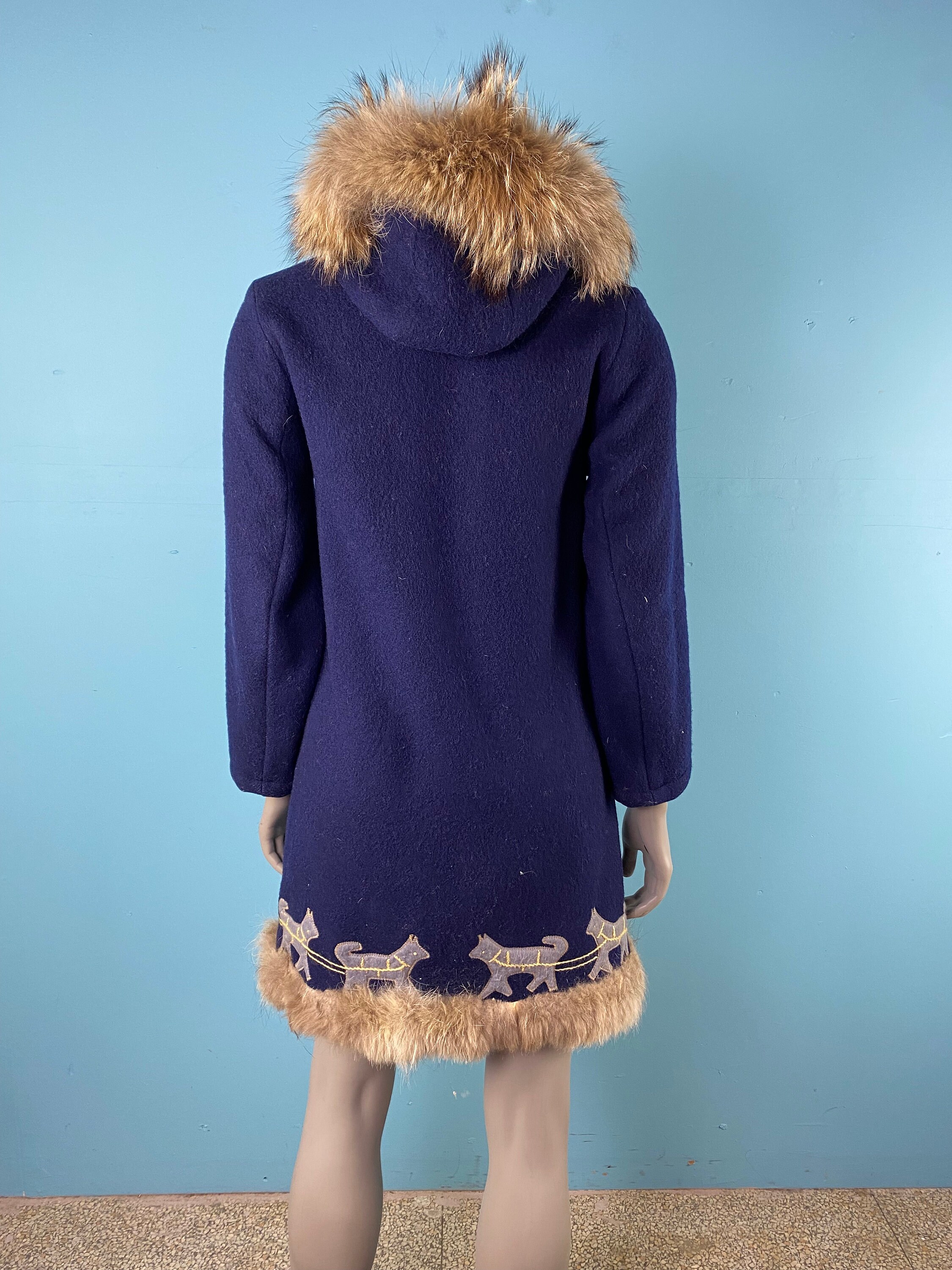 INUVIK Wool Parka With Fur Trim And Original Outer Jacket / Womens ...