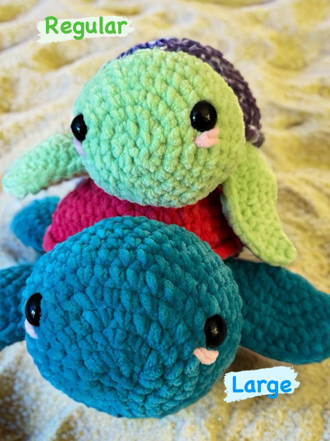 Crochet Sea Turtle-multiple Colors (large) - Etsy