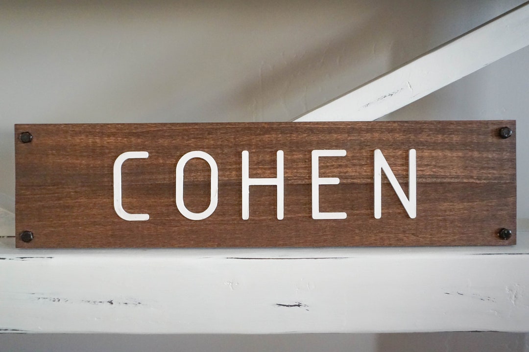 Custom Laser Cut Name Sign: Stained Wood Board - Etsy