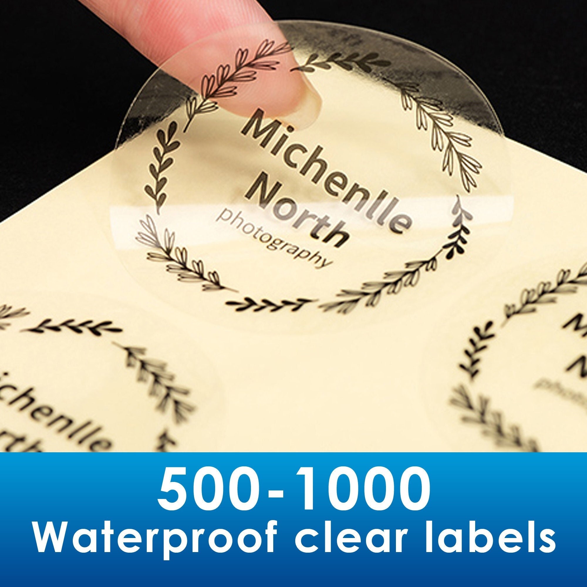 500-1000 Clear Labels , Kraft Brown Labels . PVC Waterproof Labels ...