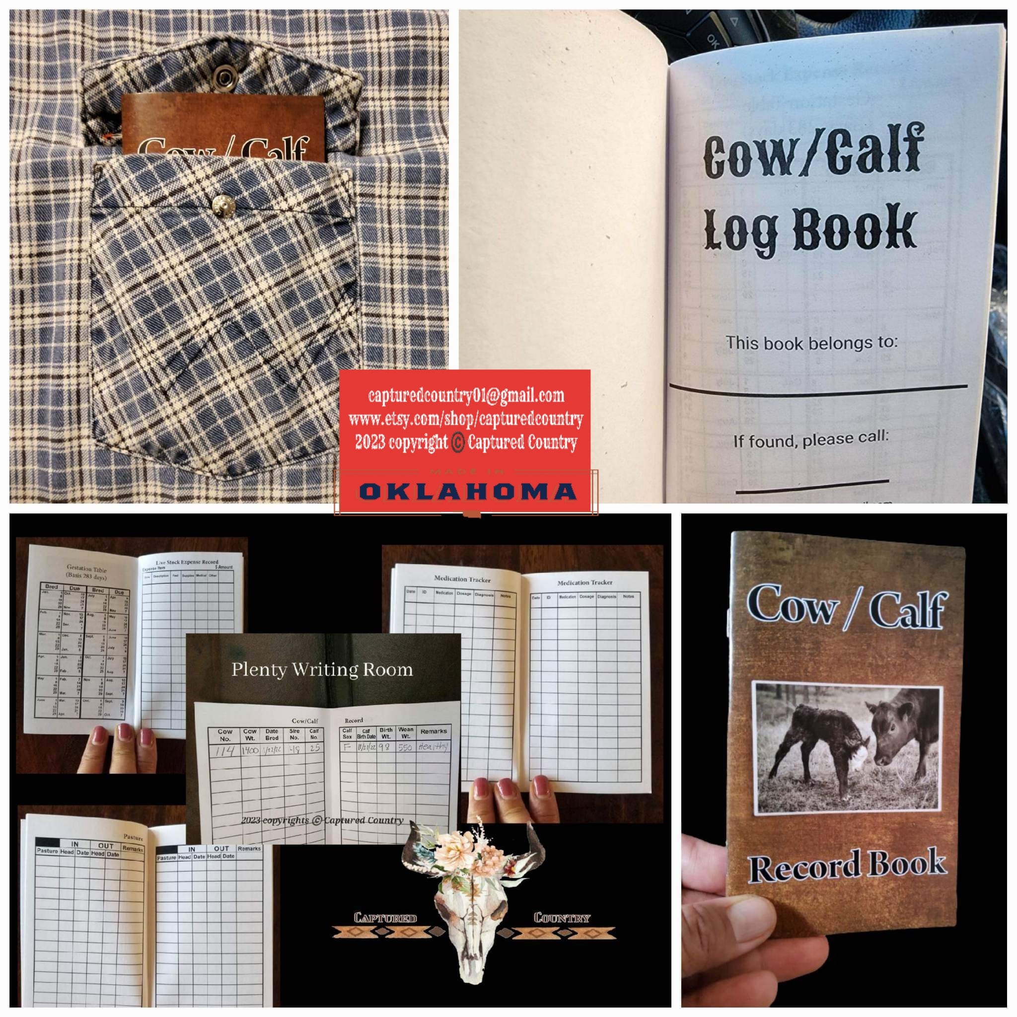 PERSONALIZED CATTLE Log Books Log 192 Cow Calf Pair Farm Management - Etsy
