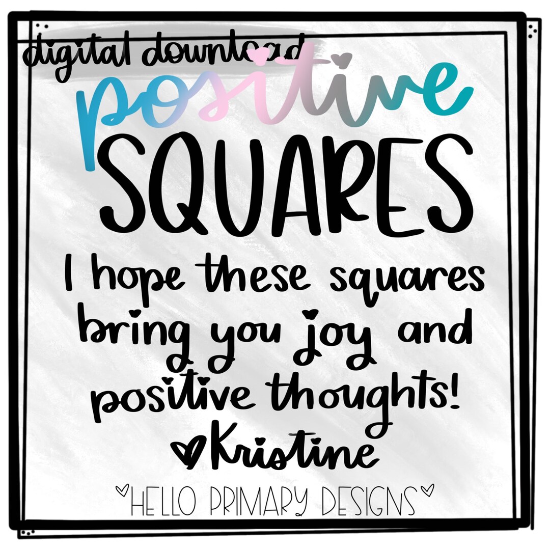 Positive Squares Set 1 (digital Download) - Etsy