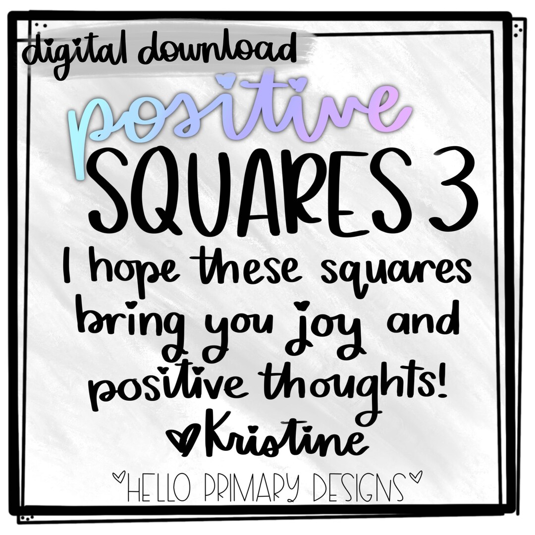Positive Squares Set 3 (digital Download) - Etsy