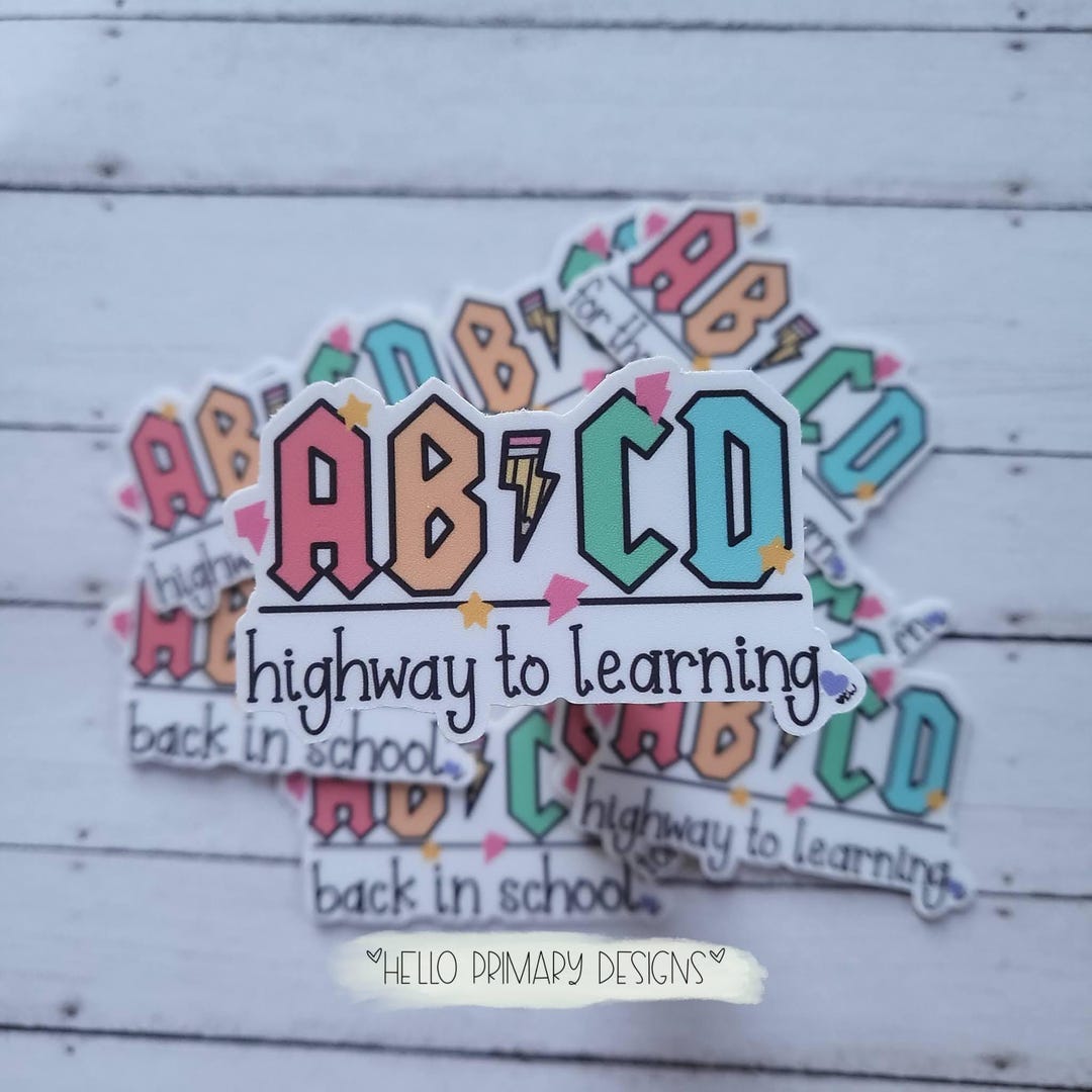 ABCD School Vinyl Sticker - Etsy