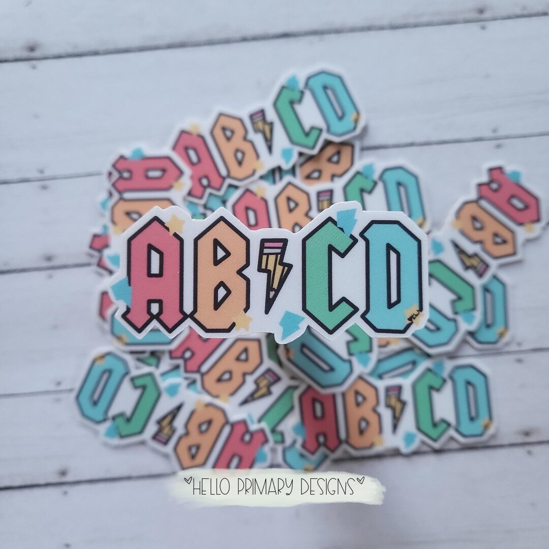 ABCD Vinyl Sticker - Etsy