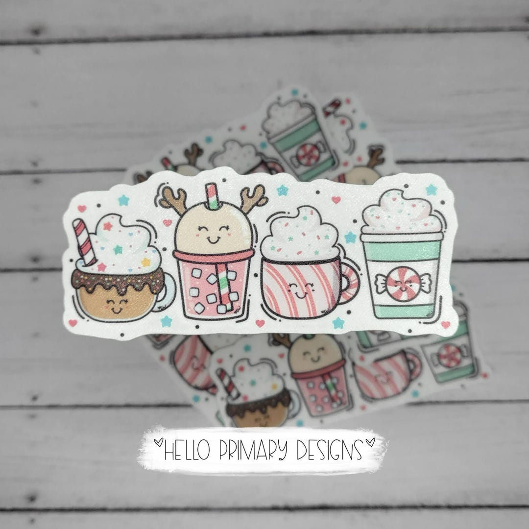 Holiday and Winter Cups Vinyl Stickers - Etsy