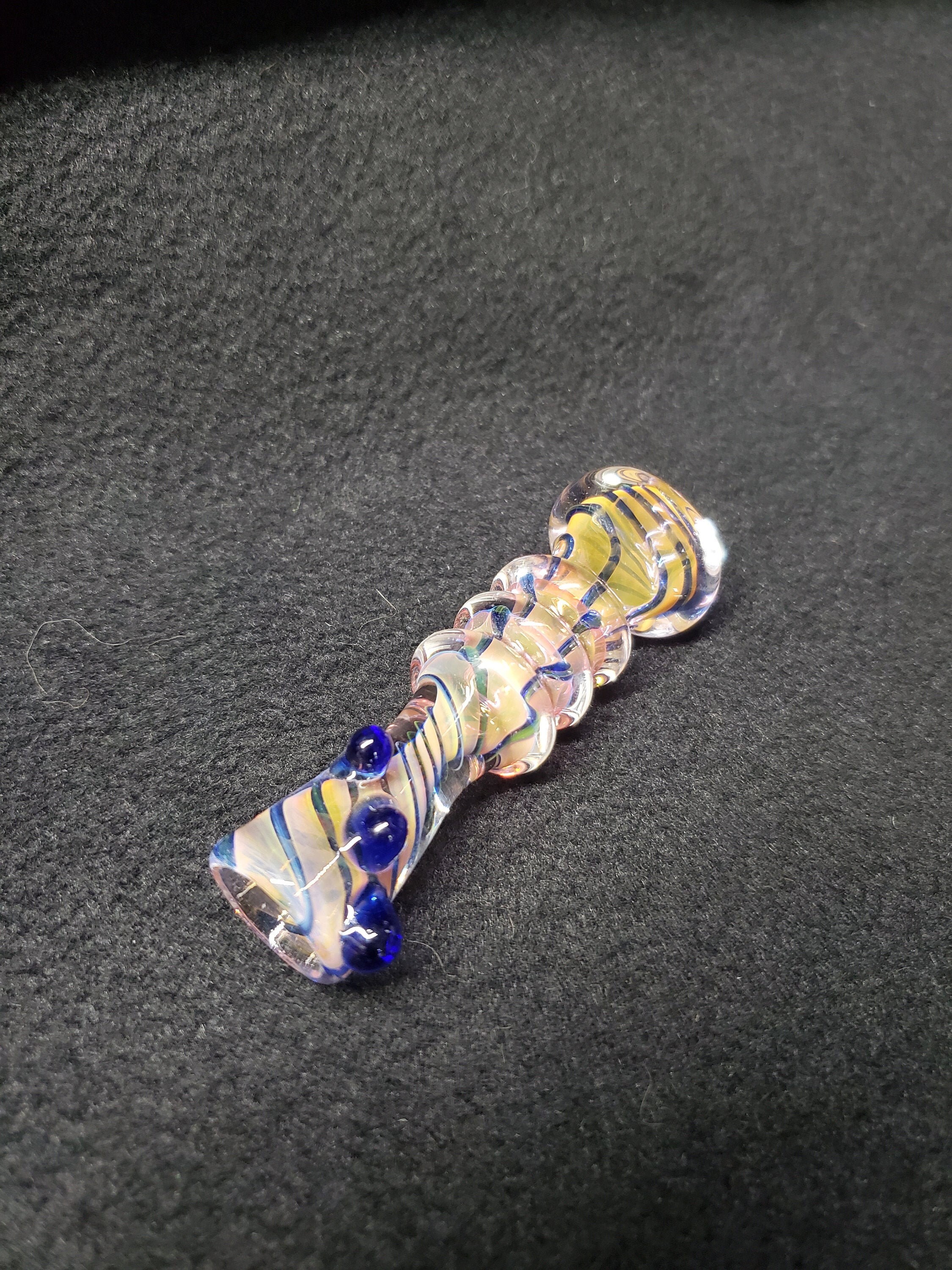 Tobacciana Art & Collectibles Gold Fumed Pink Lady Glass Chillum ...