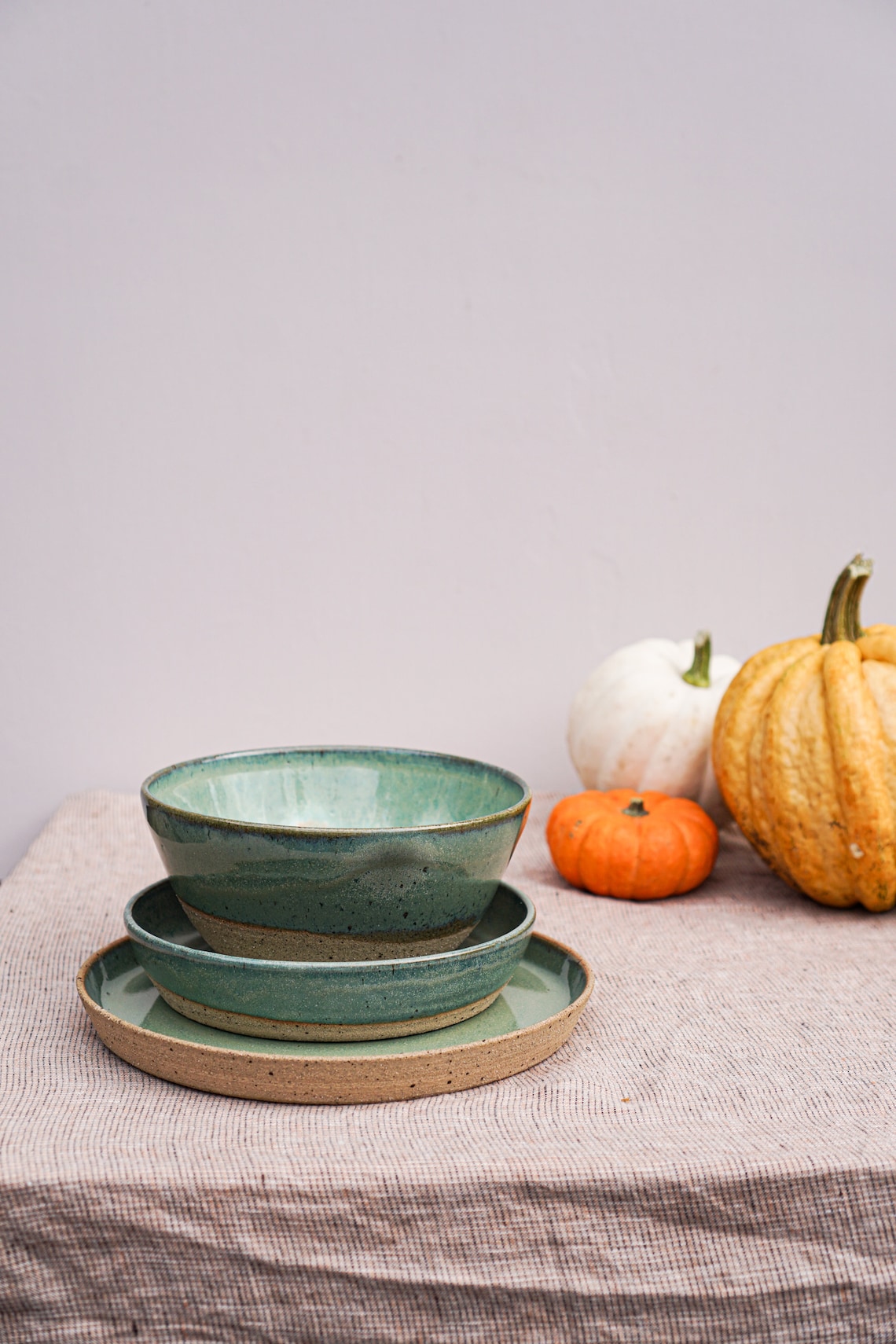 Handmade Stoneware Dinner Set Ceramic Dinnerware Set of 3 | Etsy