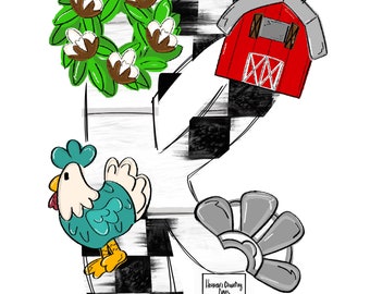 Letter R Whimsical Curly Font Door Hanger Downloadable File Printable ...