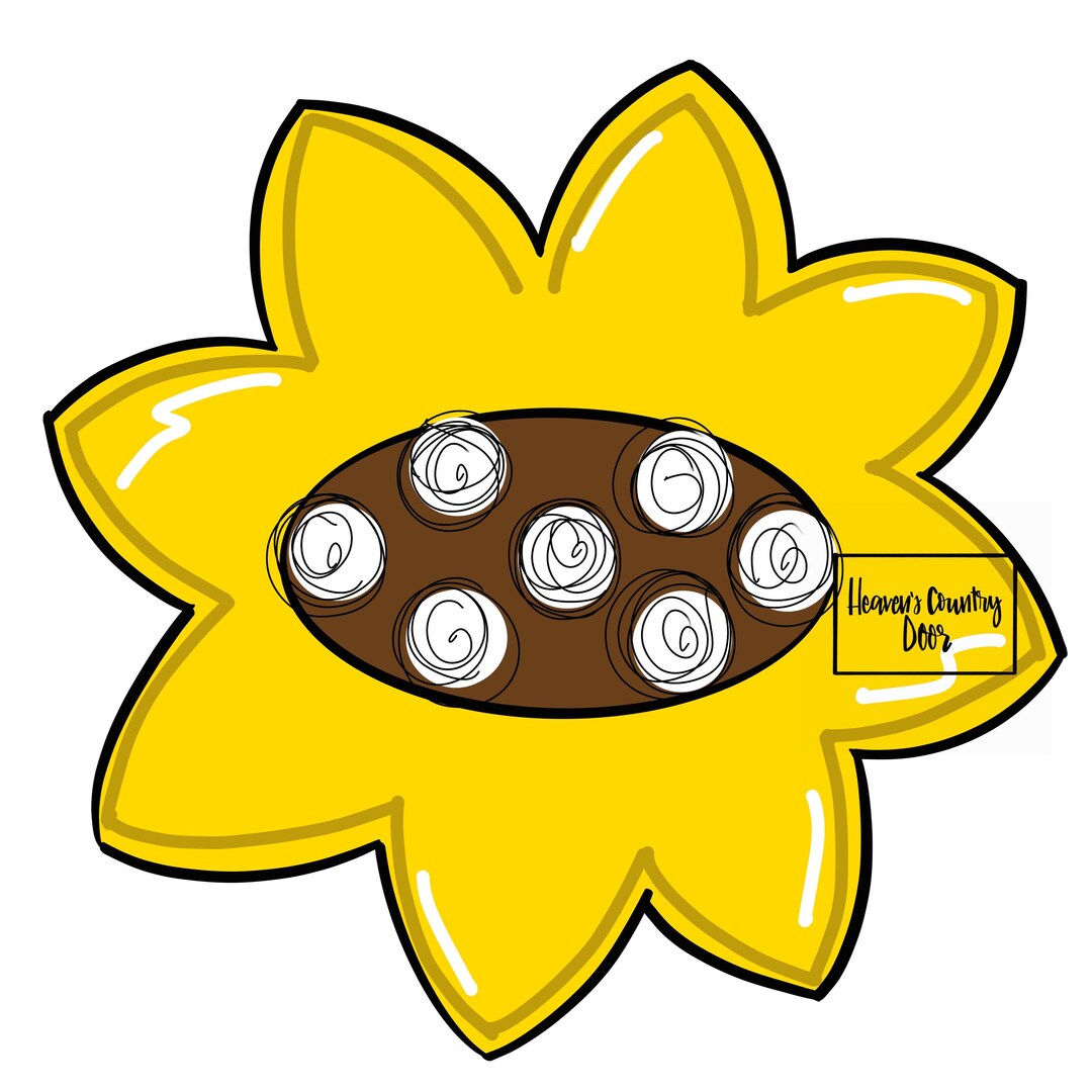 Template: Sunflower | Door Hanger| Downloadable File | Door Decor - Etsy
