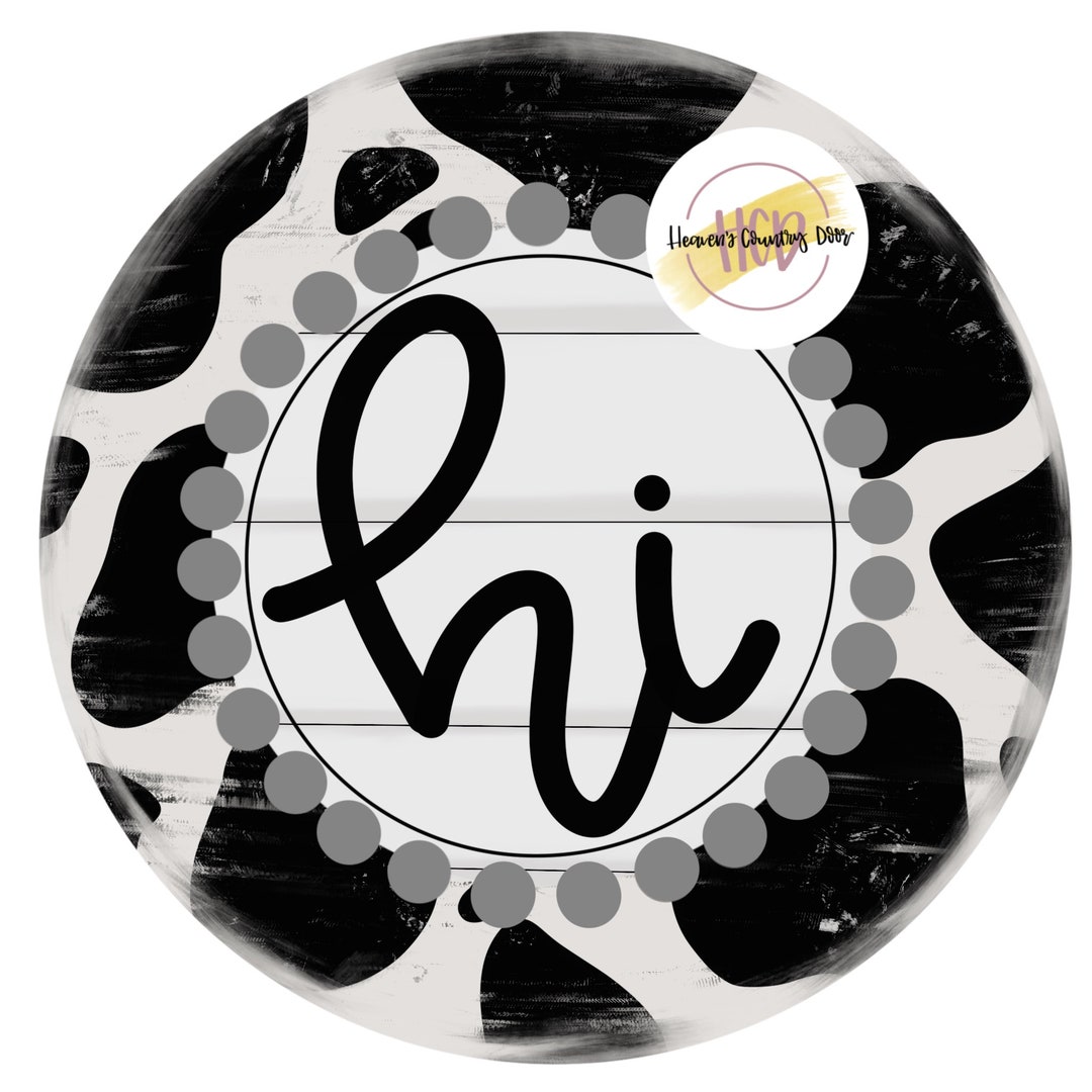 TEMPLATE: Cow Print Round Door Hanger | Farmhouse | Cow Print | Country ...
