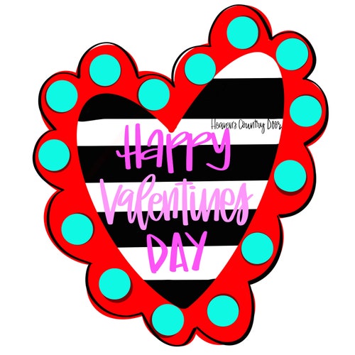 Valentines Day Door Hanger Template Rose Heart Flower - Etsy