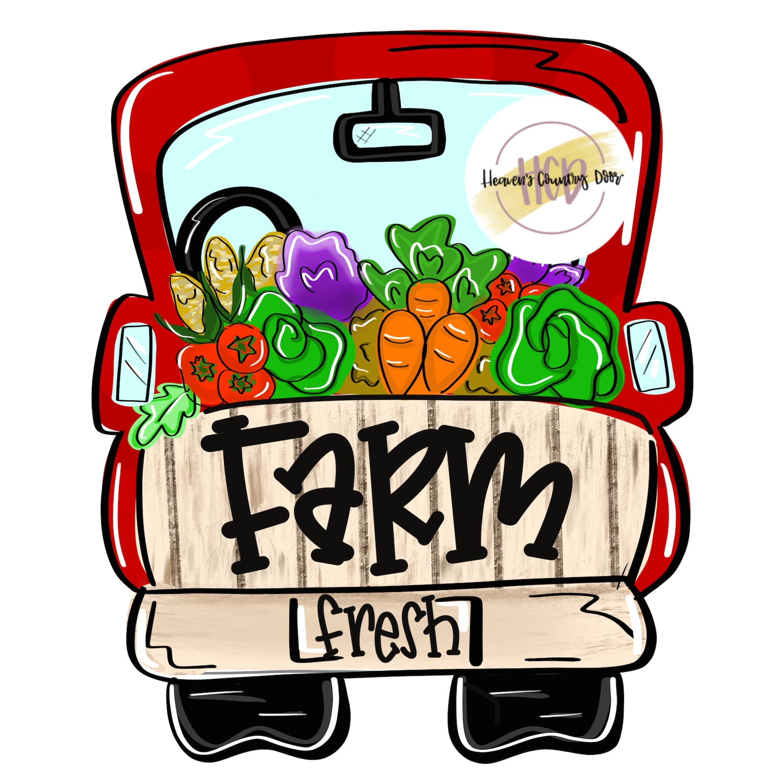 TEMPLATE: Farm Fresh | Farmers Market | Vegetable Truck | Door Hanger ...