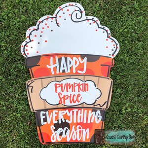 Pumpkin Spice Latte / Fall / Door Hanger - Etsy