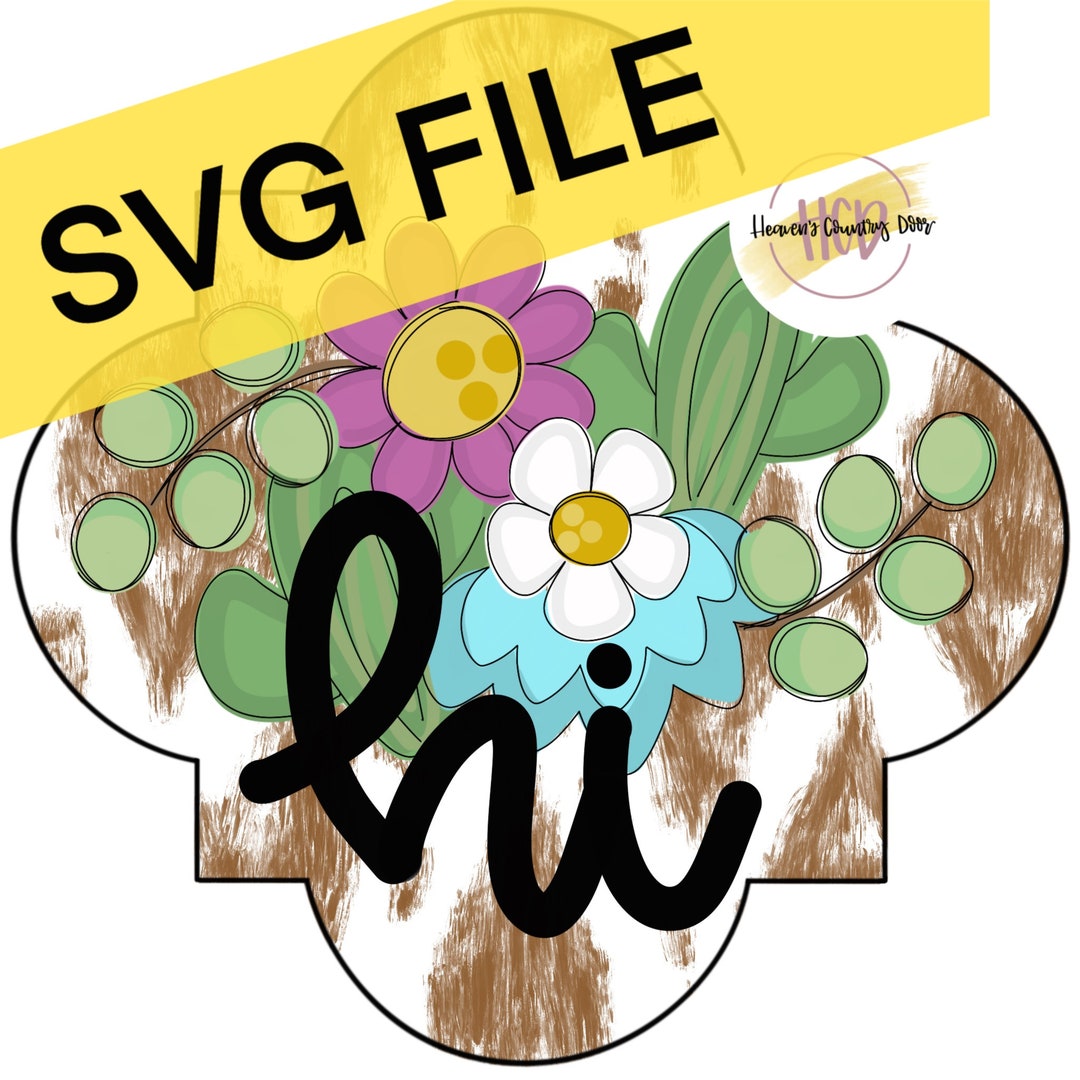 SVG TEMPLATE: Western Floral Door Hanger | Farmhouse | Cow Print ...