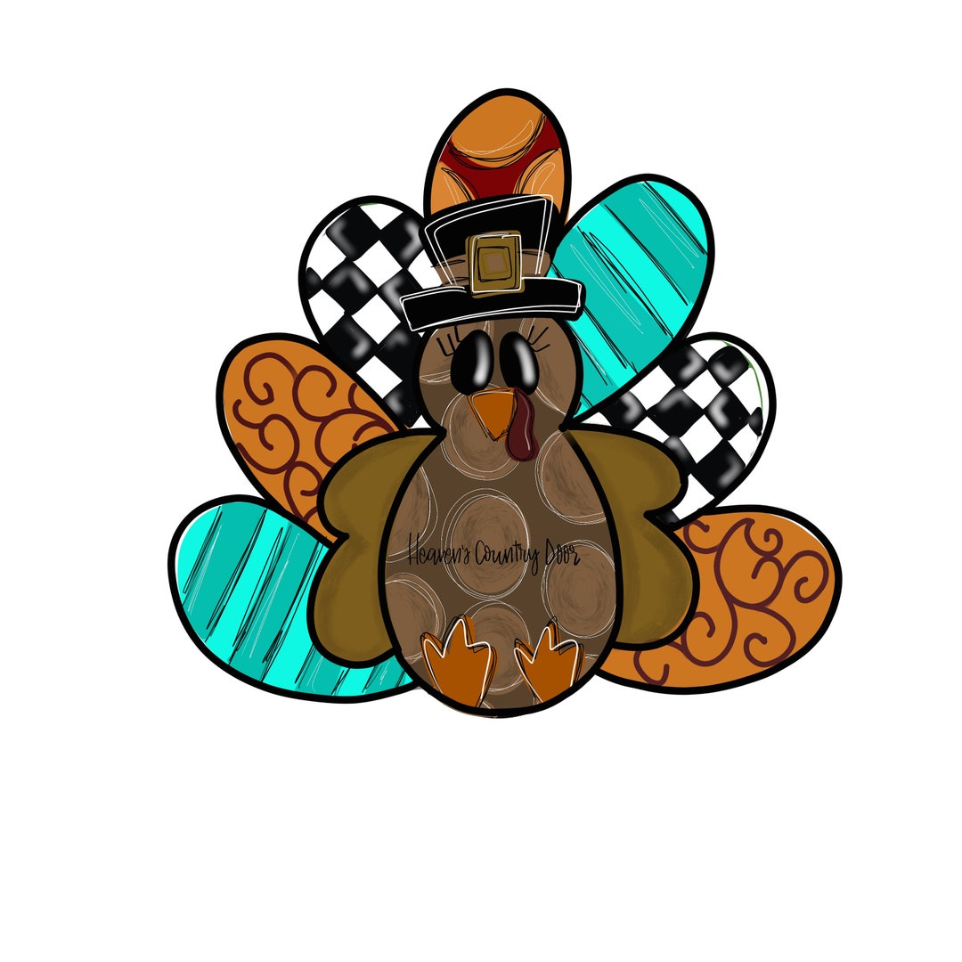 TEMPLATE: Turkey Thanksgiving Fall Door Hanger - Etsy