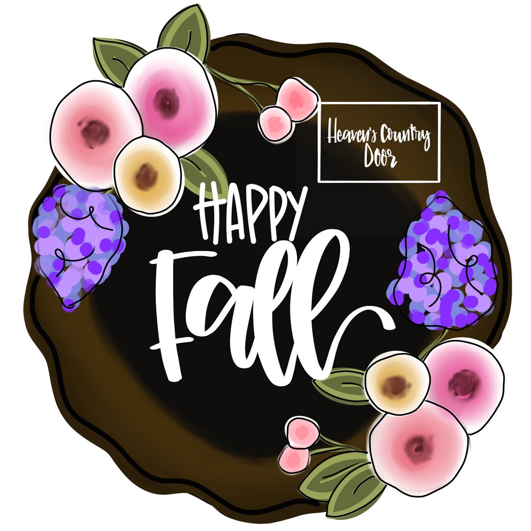 Template: Happy Fall Wood Slice | Door Hanger| Downloadable File | Door ...