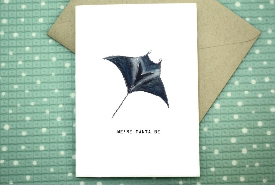 We're Manta Be - Manta Ray Ocean Anniversary Greeting Card - Etsy