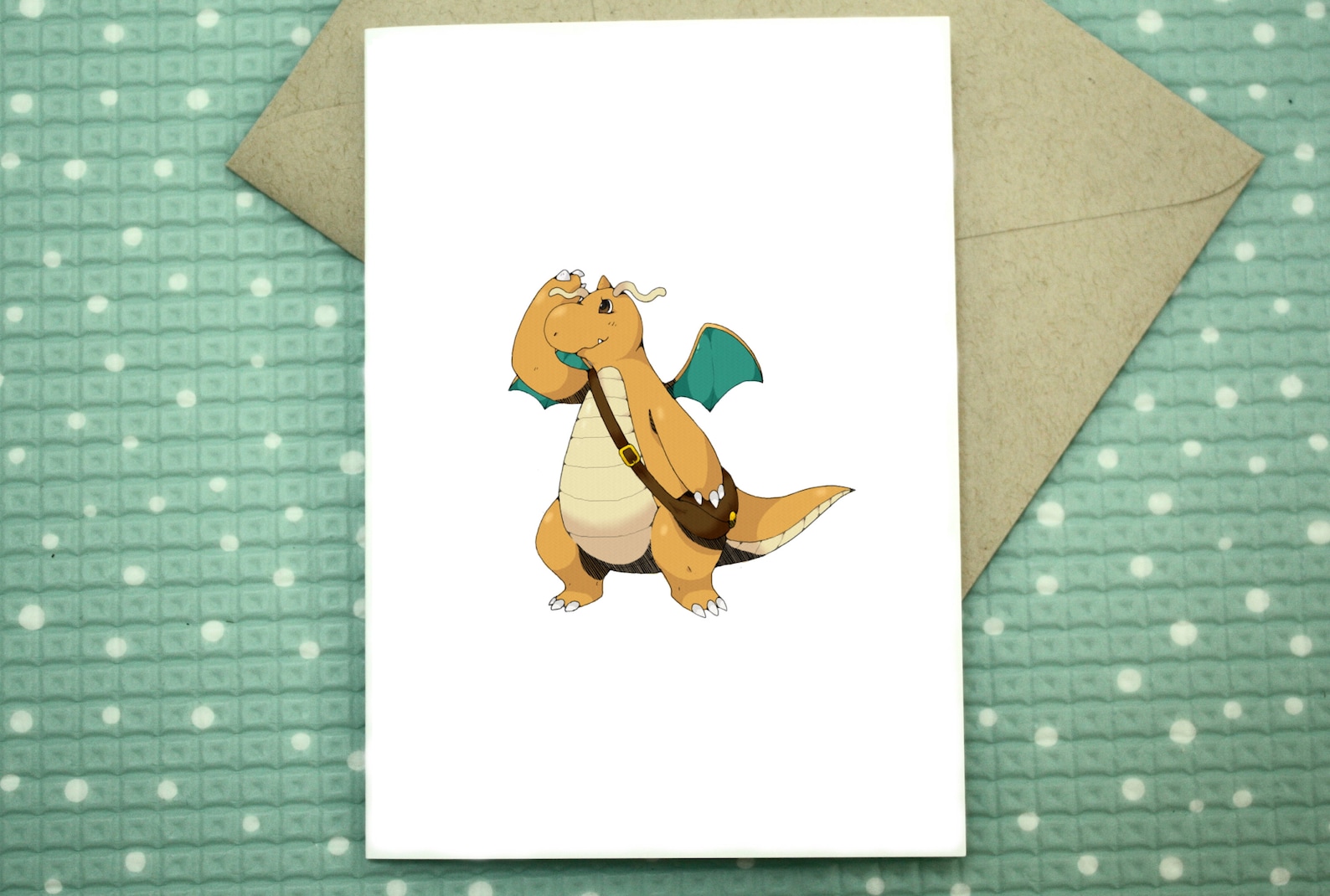 Messenger Bag Dragonite - Pokemon Greeting Card - Etsy