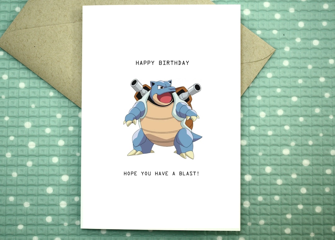 Blastoise Birthday Pokemon Birthday Card - Etsy