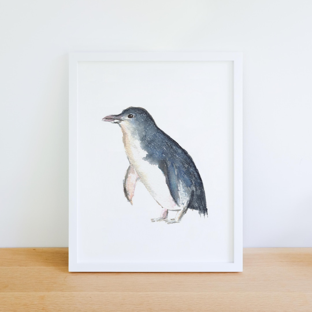 Australian Fairy Penguin - Watercolor Art Print Sea Bird Home Decor ...