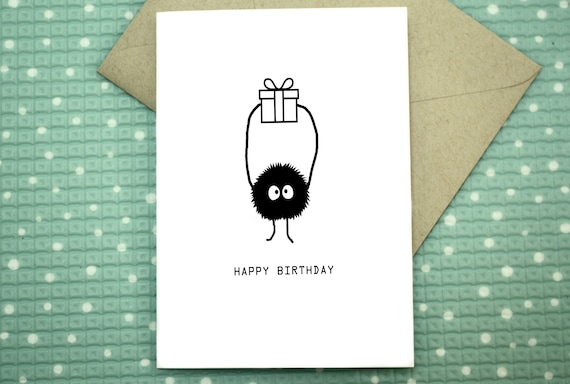 Spirited Away Soot Sprites Birthday Card | Etsy