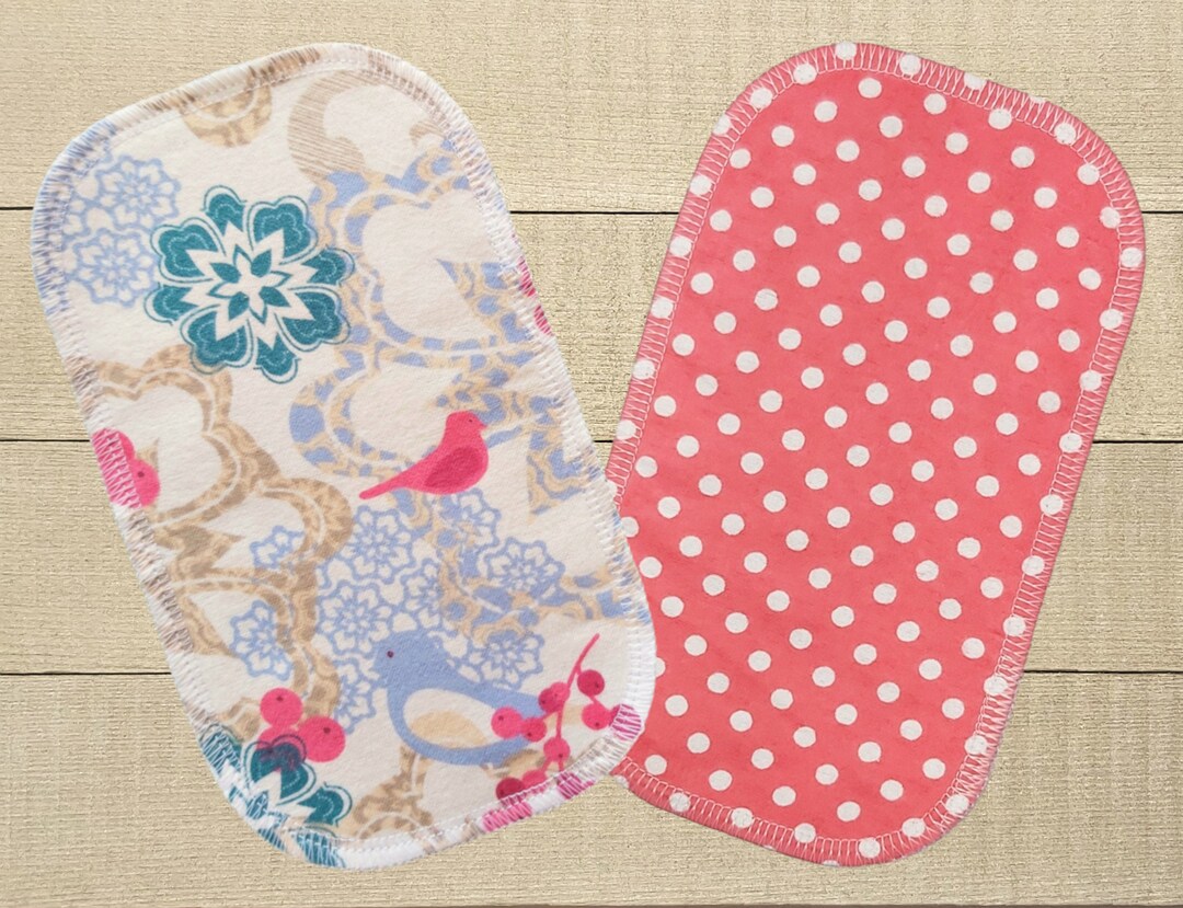 10 Washable Toilet Paper / Sanitary Wipe Birds and Flowers purple ...