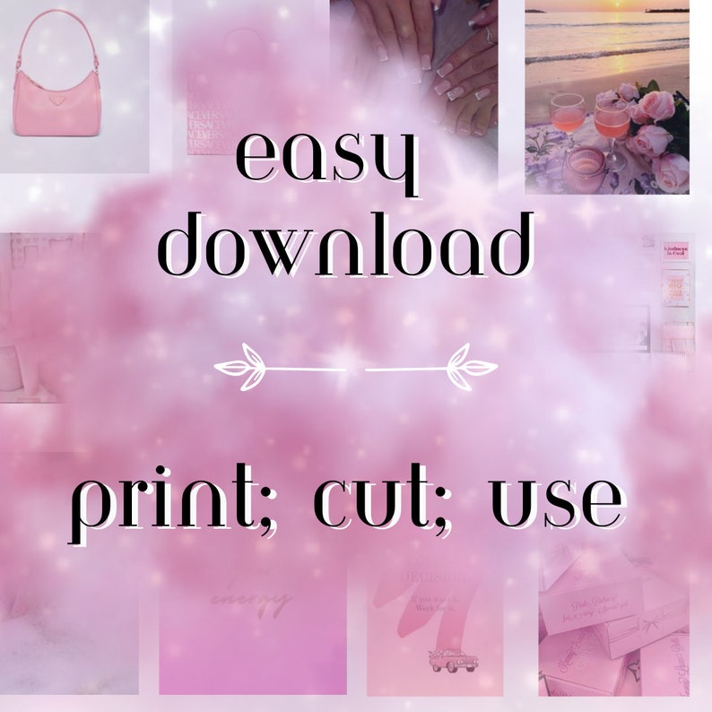Pink Vision Board Kit L Printable Vision Board Kit L Pink Mood Board ...