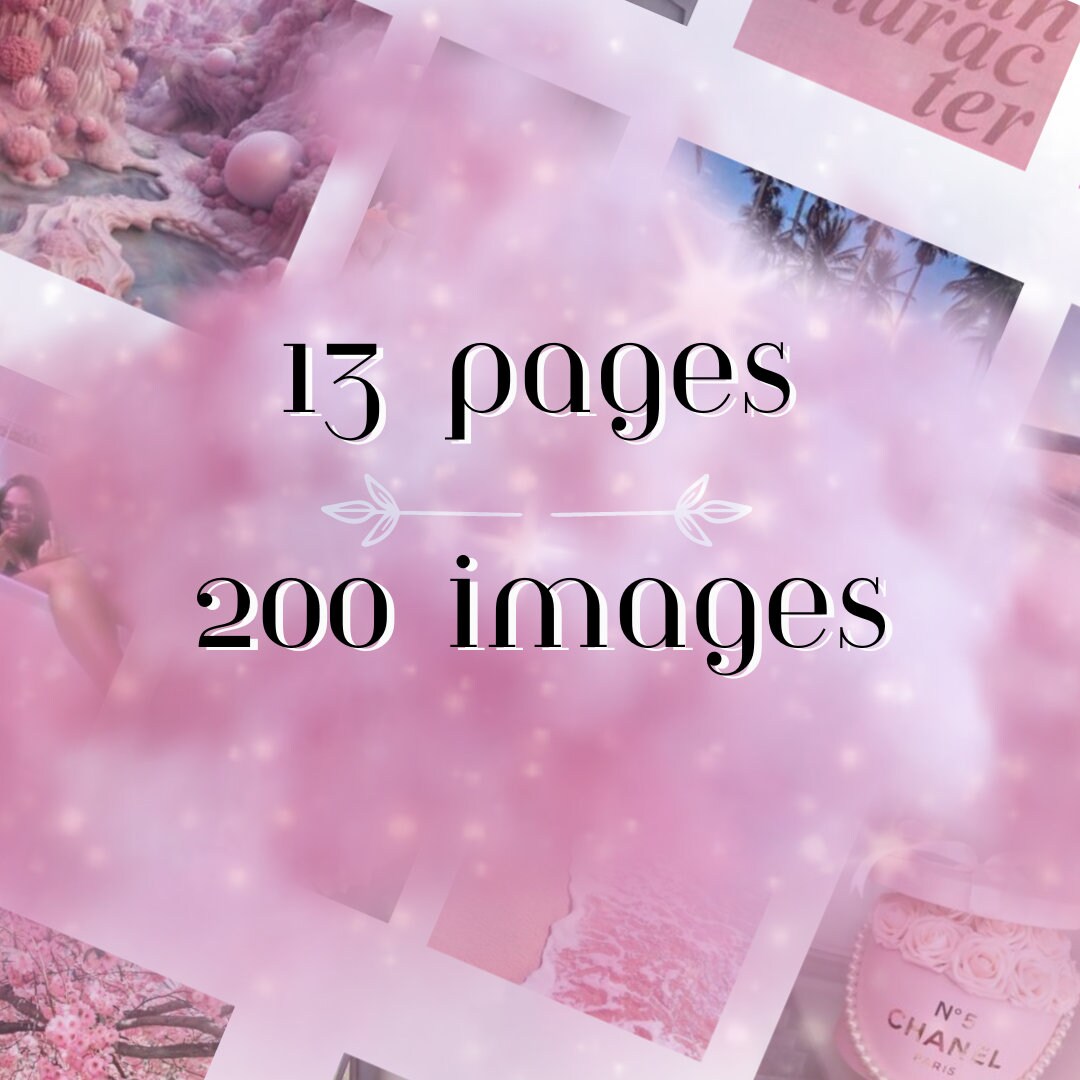 Pink Vision Board Kit L Printable Vision Board Kit L Pink Mood Board ...