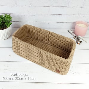 Rectangle Rope Basket, Diaper Basket, Crochet Storage Basket, Storage ...