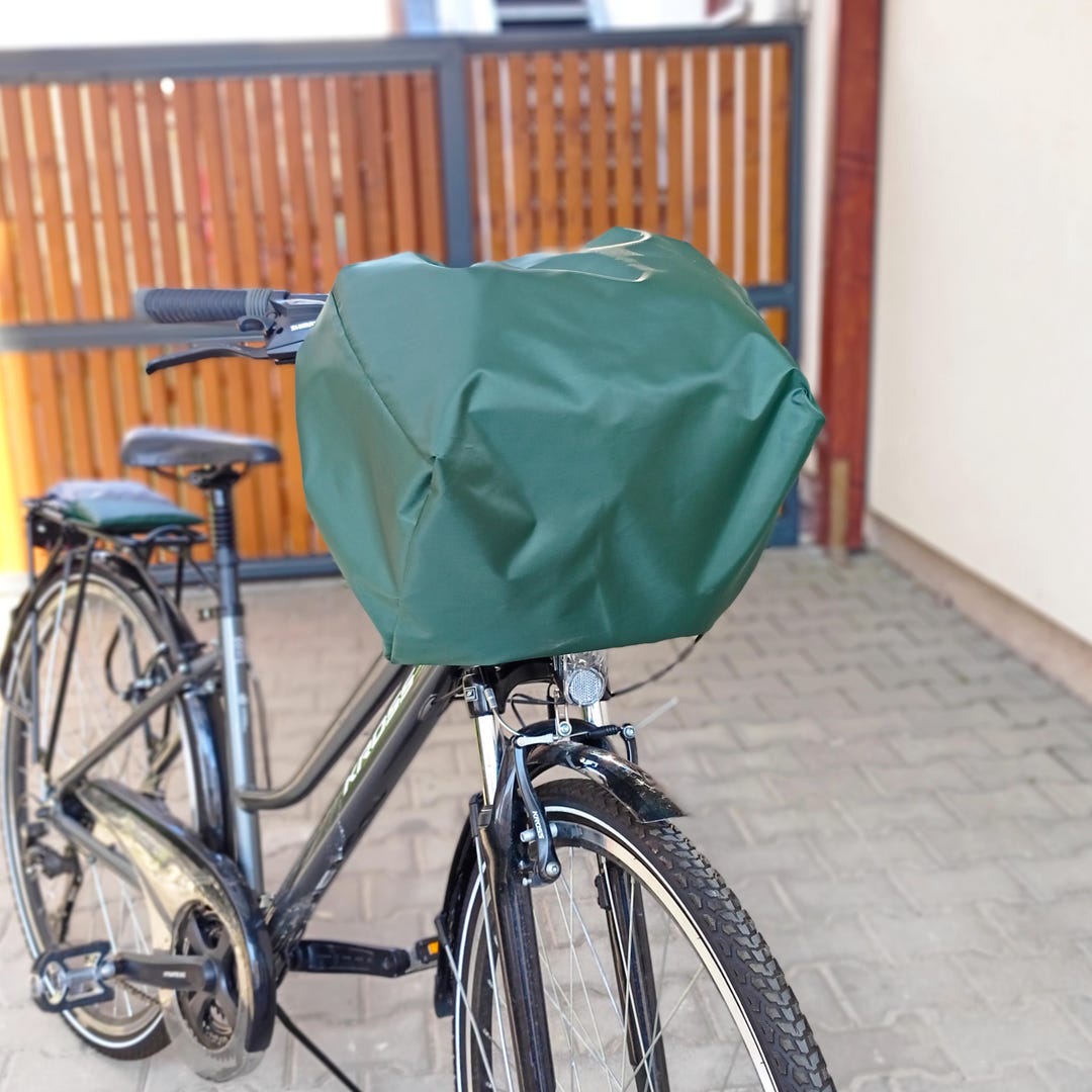 Waterproof Bike Basket Cover: Elastic Handlebar Closure, Storage Pouch ...