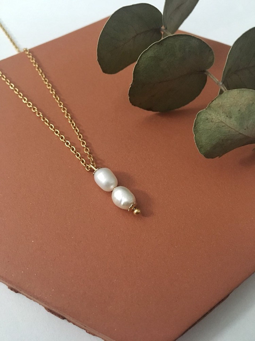 Eva Necklace Golden With 24K Gold - Etsy