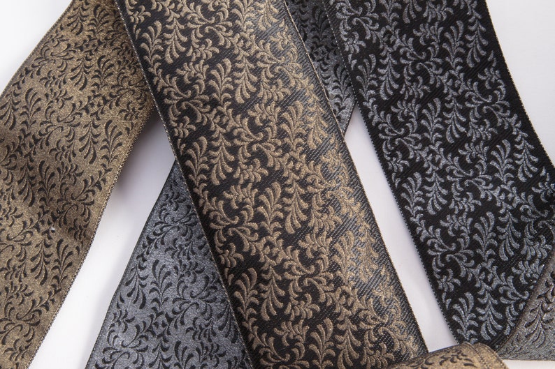 Webband Jacquardborte 8cm breit Brokat Band Borte Metallic - Etsy.de