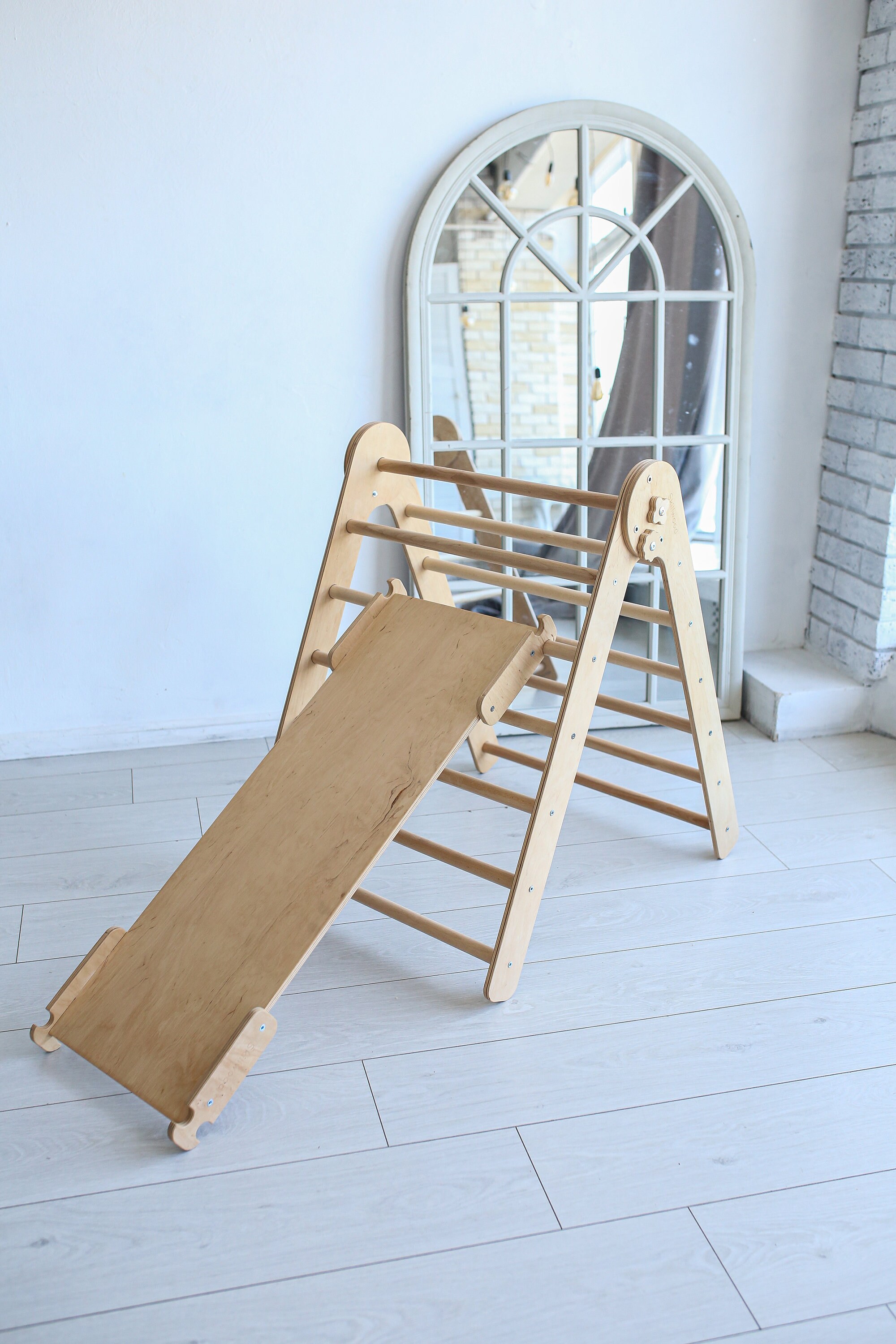 Set 2 in 1: Triangle Climber and Standard Montessori Slide - Etsy