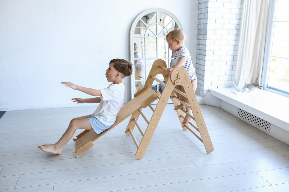 Set 2 in 1: Triangle Climber and Standard Montessori Slide - Etsy