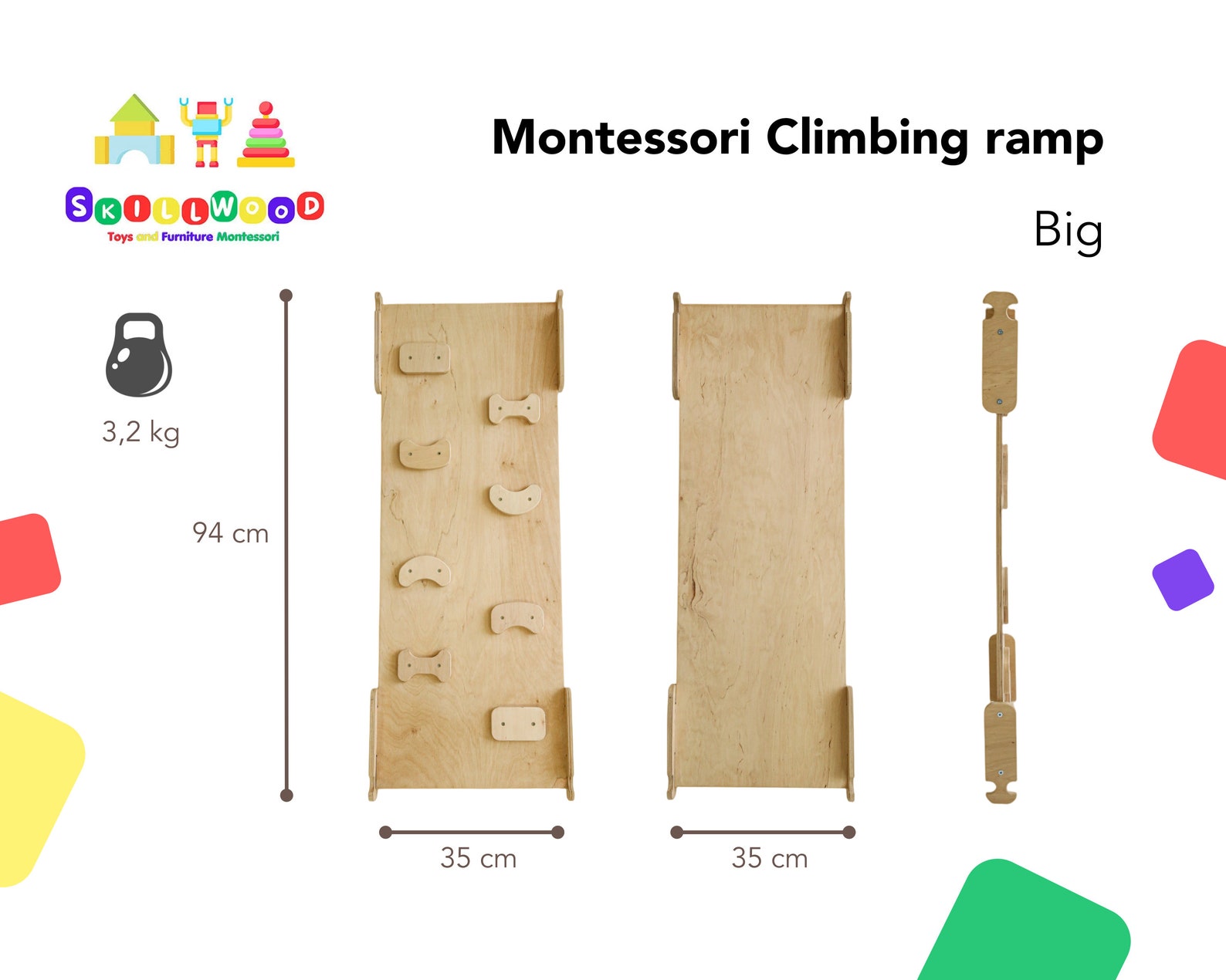 Set 2 in 1: Big Triangle Climber and Large Standard Montessori - Etsy