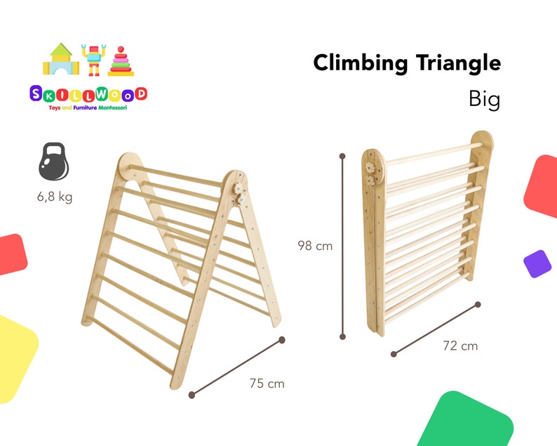 Set 2 in 1: Big Triangle Climber and Large Standard Montessori - Etsy