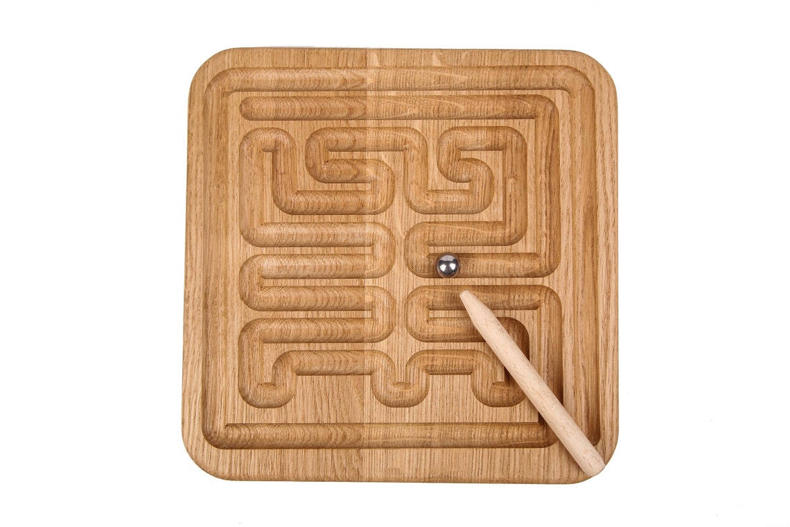 Tracing Board Brain Teaserwooden Maze and Pencil & Ball - Etsy