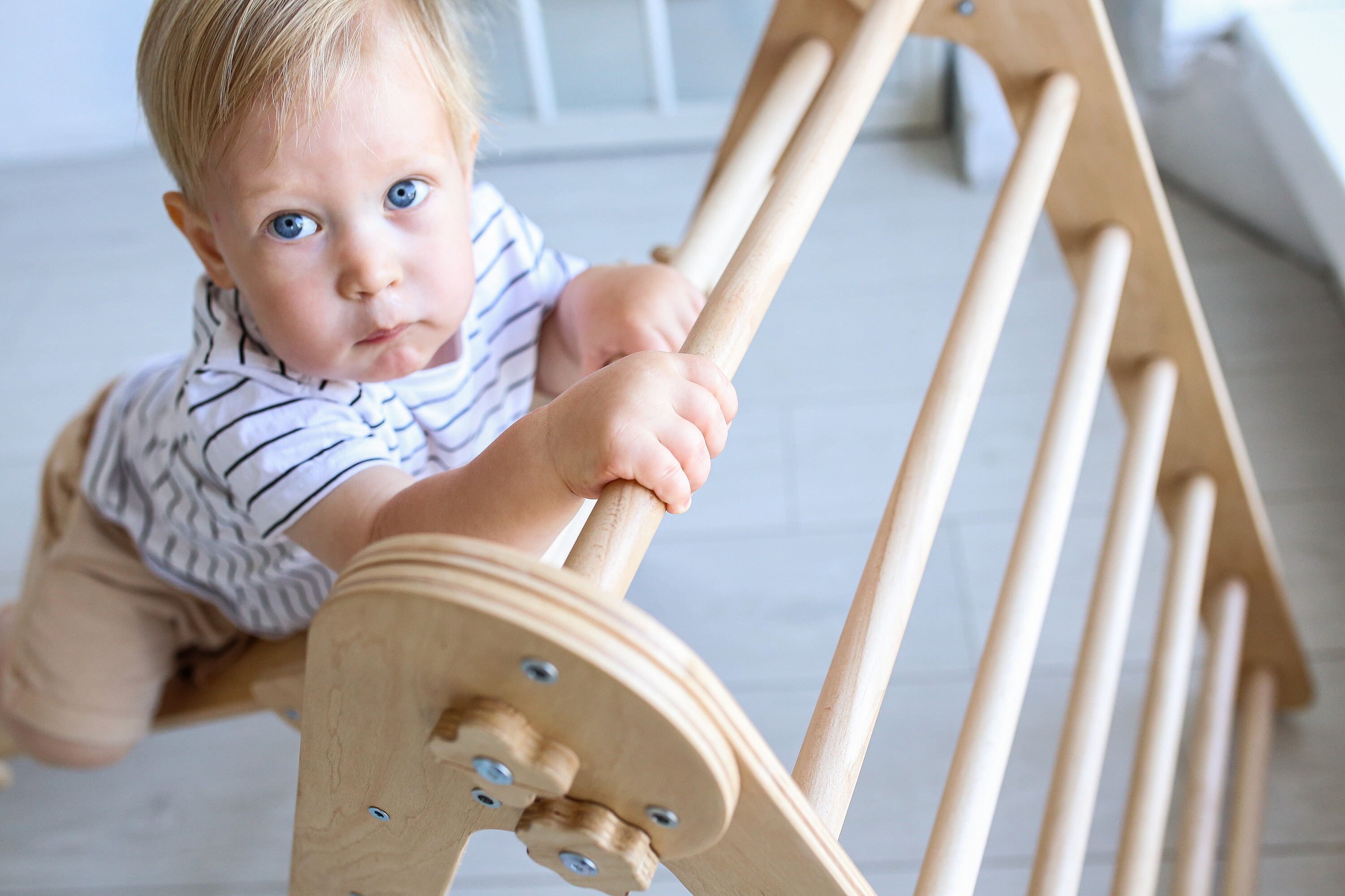 Set 2 in 1: Triangle Climber and Standard Montessori Slide - Etsy