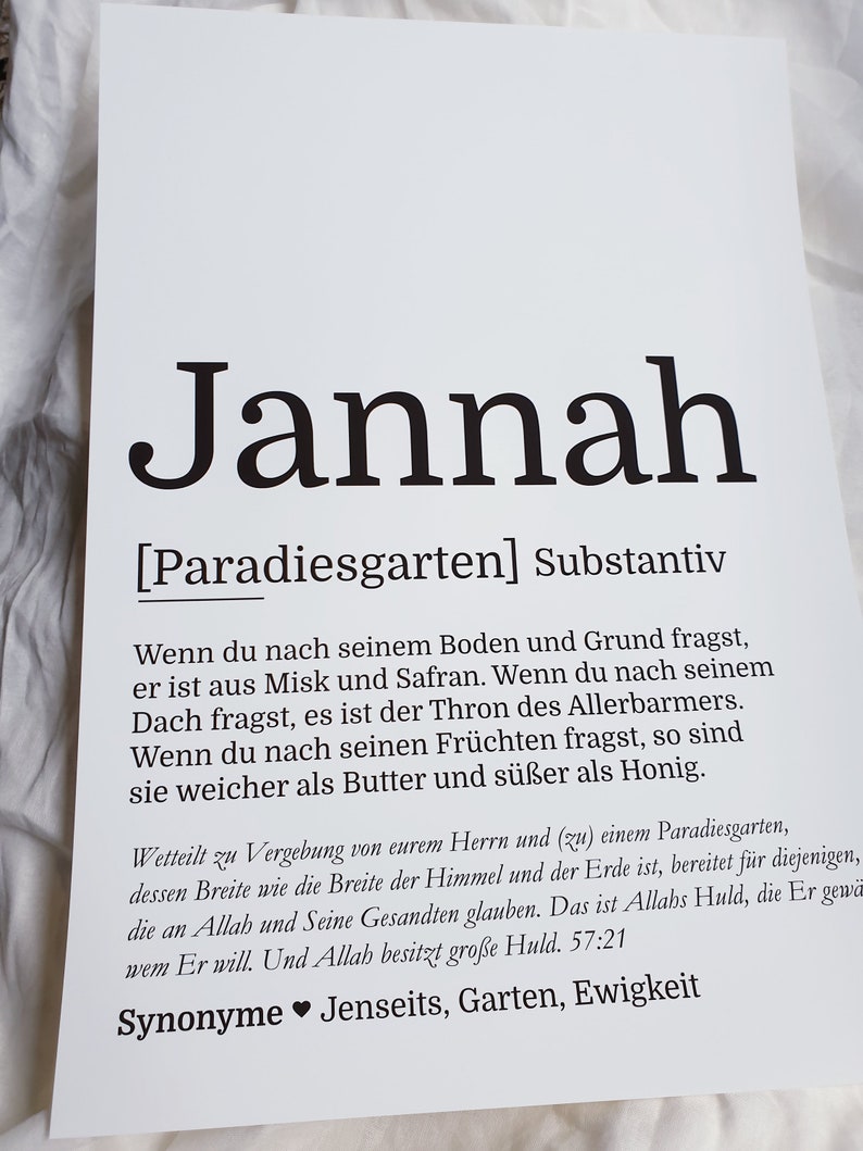Jannah paradise definition Poster Ibn Qayyim Al-Jawziyya | Etsy