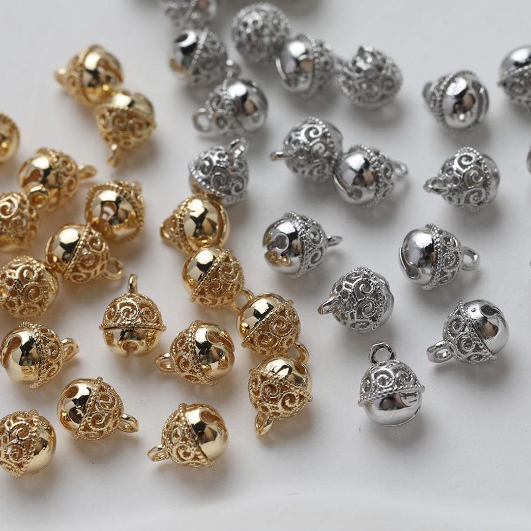 6pcs 14k Gold Plated Tiny Bell Charm Necklace Pendant, Bracelet ...