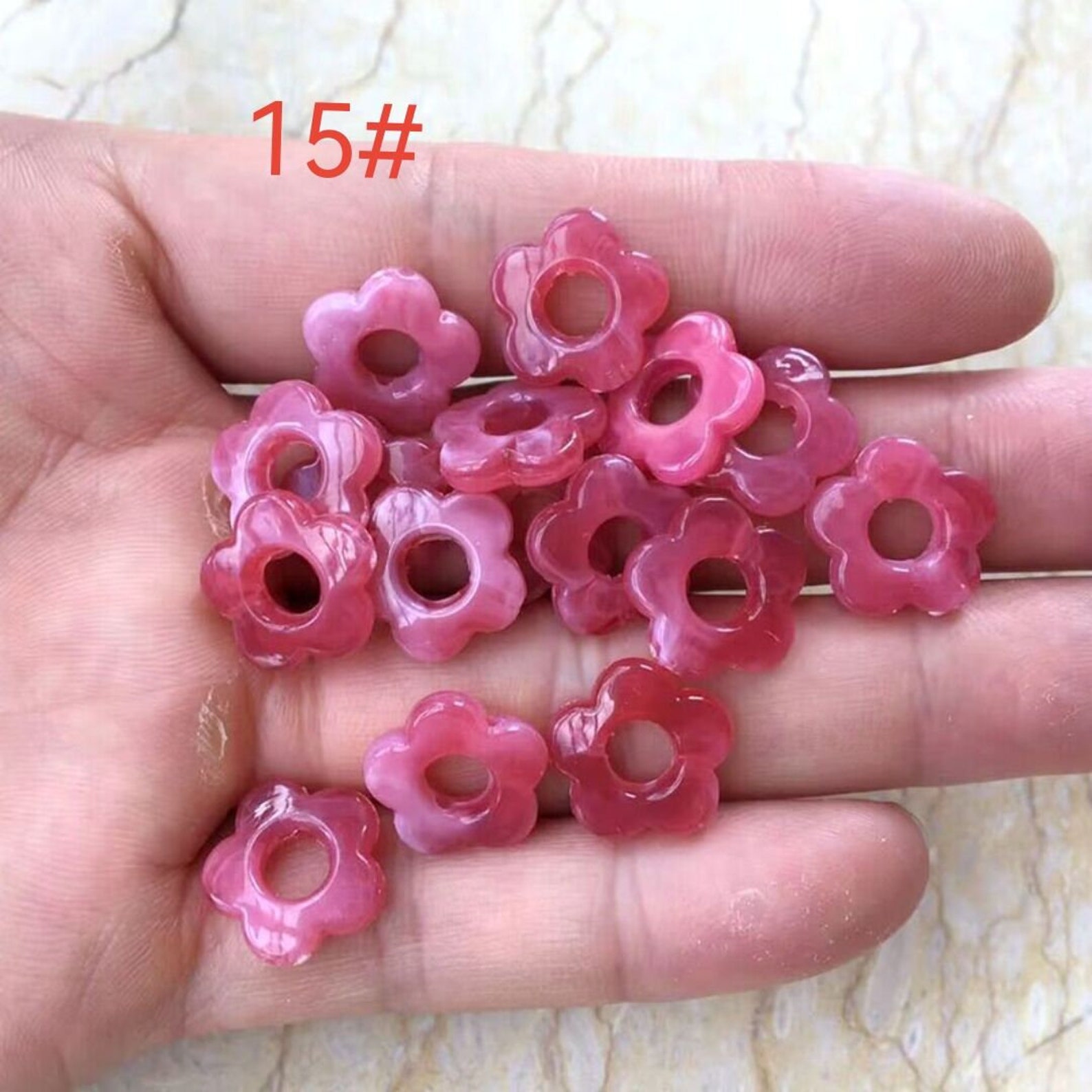 10pcs Flower-shaped Resin Charm Pendant, Acetate Acrylic Hollow Flower ...
