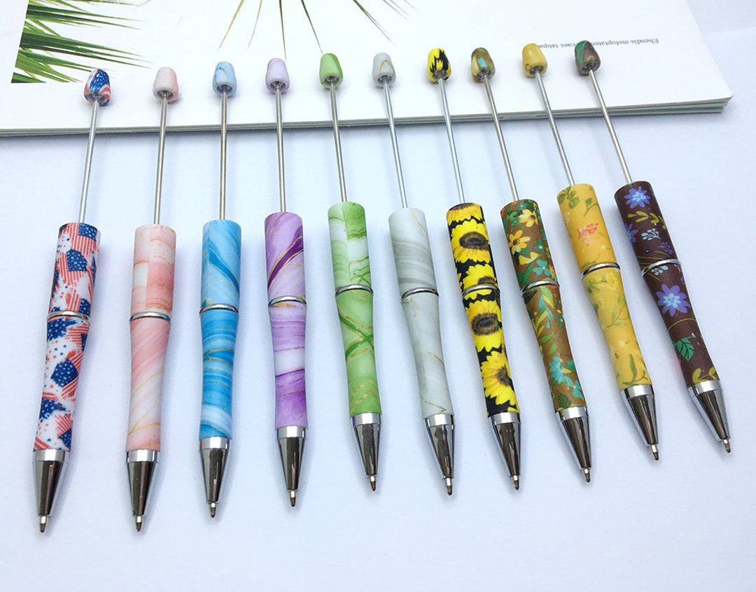 DIY Beaded Pens: Sunflower & Daisy Print, Plastic Pen Blanks - 10pc - Etsy